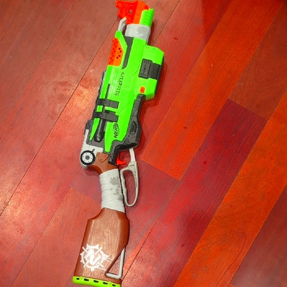 Nerf | Toys | Nerf Vibrant Green And Brown Sling Fire | Poshmark